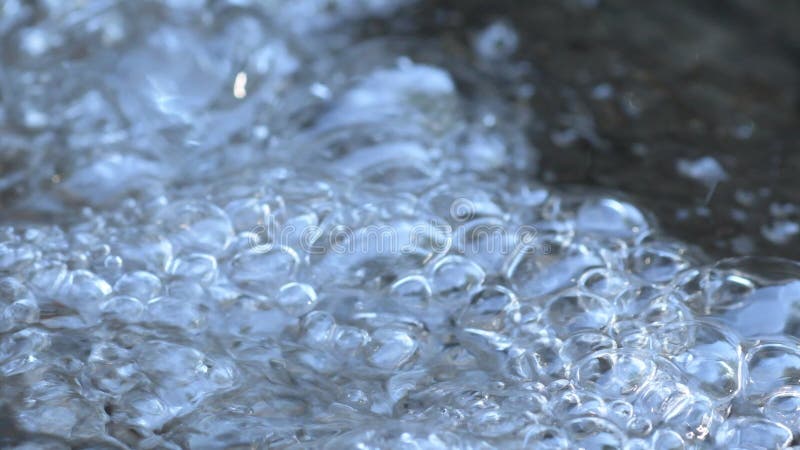 Beautiful Water Bubbles in Natural Spring Water. Macro Stock Footage ...