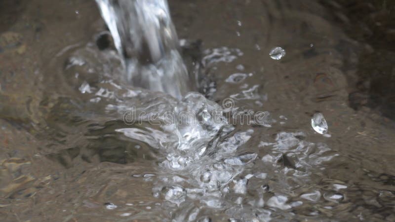 Beautiful Water Bubbles in Natural Spring Water. Macro Stock Video ...