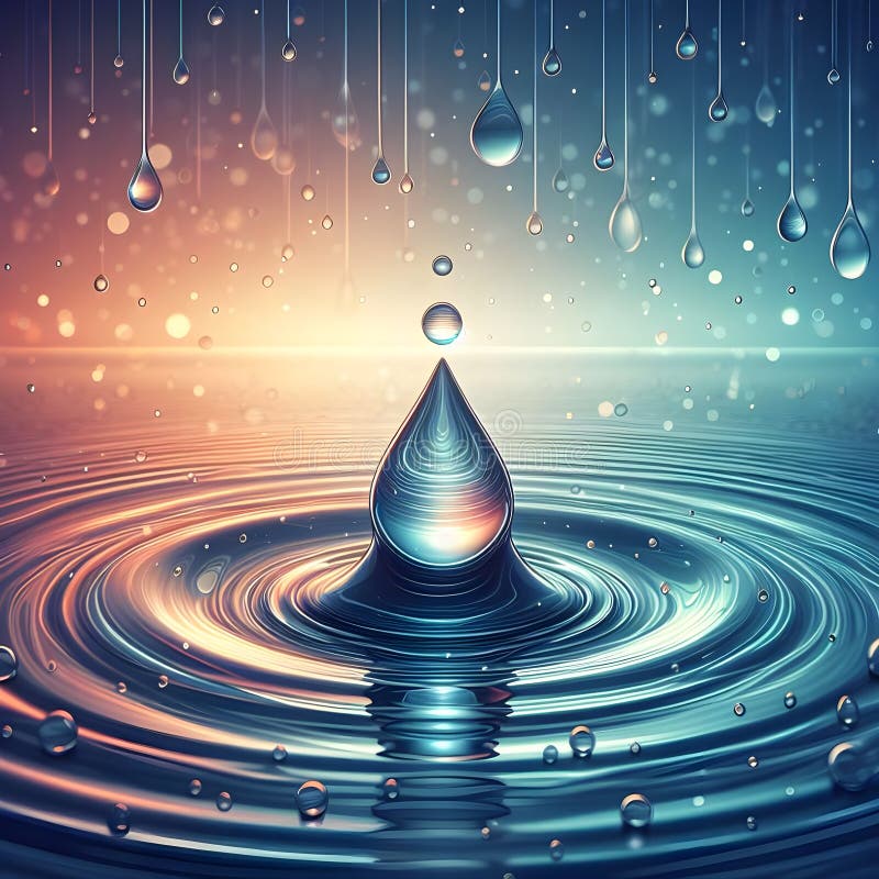 Beautiful water drop stock illustration. Illustration of reflection ...