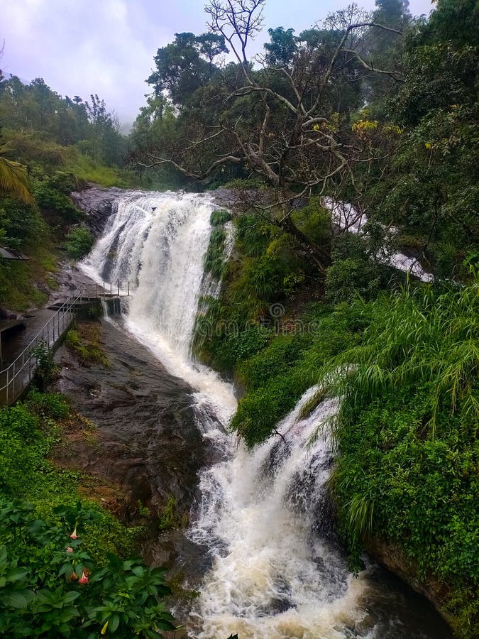 Beautiful Water Falling on Monsoon Rain Fall. Kerala Water Falls Slow ...