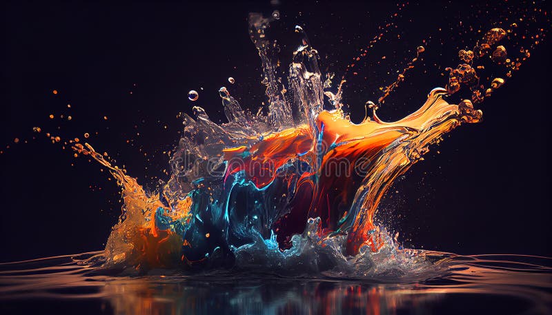 Beautiful Water Splash Backdrop. AI Render Stock Illustration ...