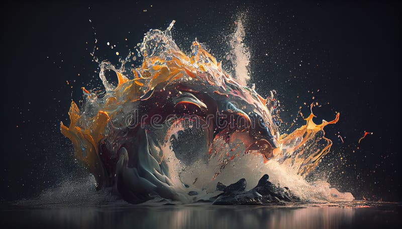 Beautiful Water Splash Backdrop. AI Render Stock Illustration ...