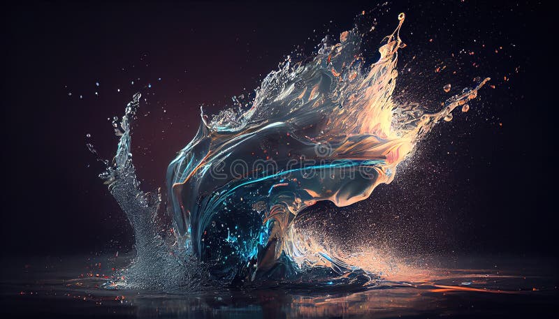 Beautiful Water Splash Backdrop. AI Render Stock Illustration ...