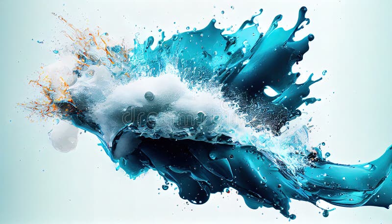 Beautiful Water Splash Backdrop. AI Render Stock Illustration ...