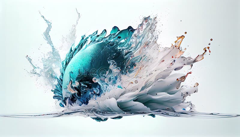 Beautiful Water Splash Backdrop. AI Render Stock Illustration ...