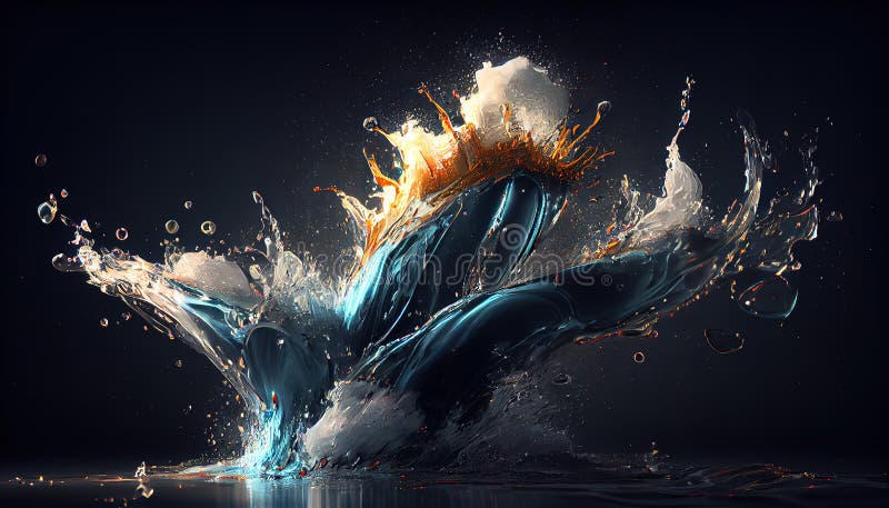 Beautiful Water Splash Backdrop. AI Render Stock Illustration ...