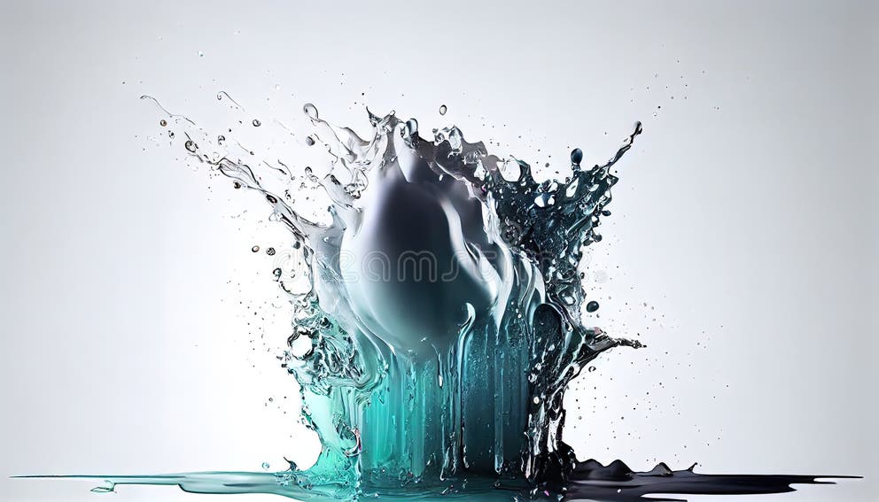 Beautiful Water Splash Backdrop. AI Render Stock Illustration ...
