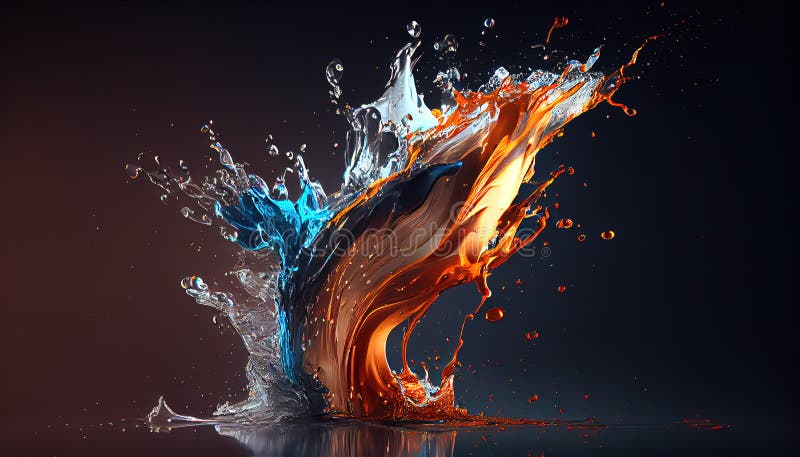 Beautiful Water Splash Backdrop. AI Render Stock Illustration ...