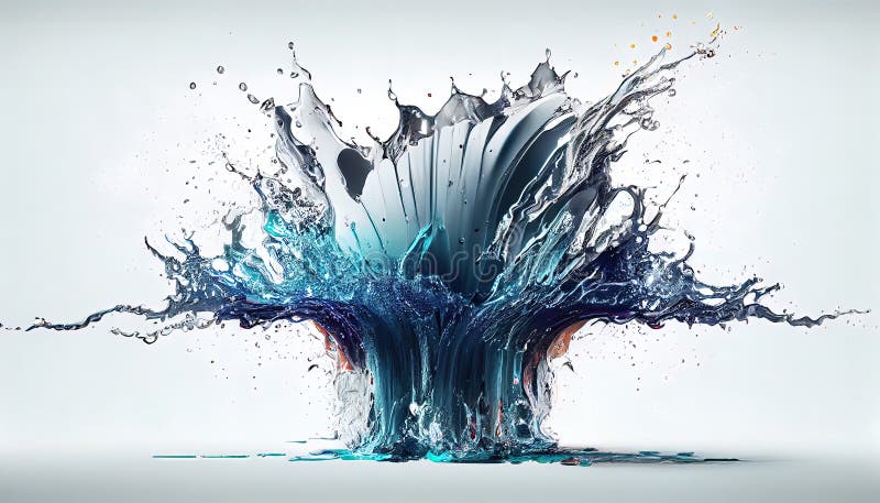 Beautiful Water Splash Backdrop. AI Render Stock Illustration ...
