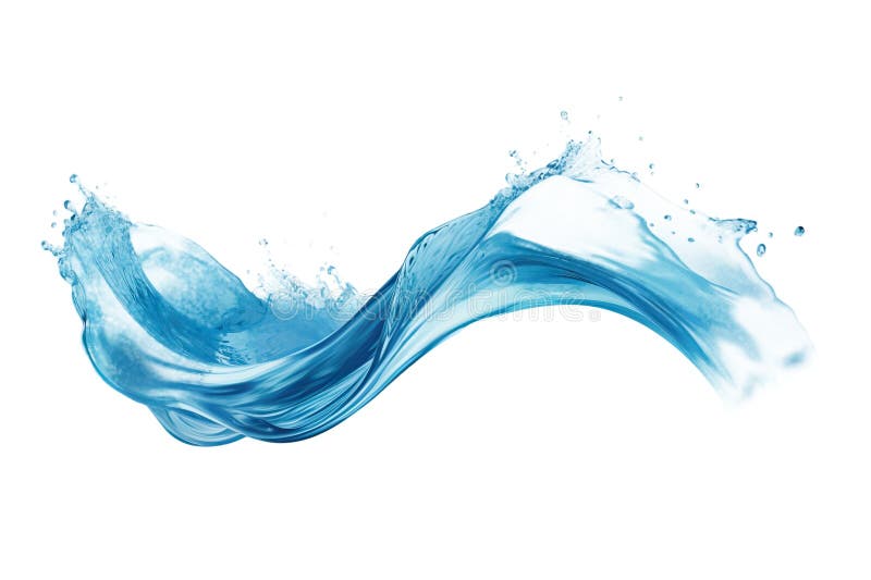 Beautiful Water Splash in Wave Shape Isolated on White Background Stock ...