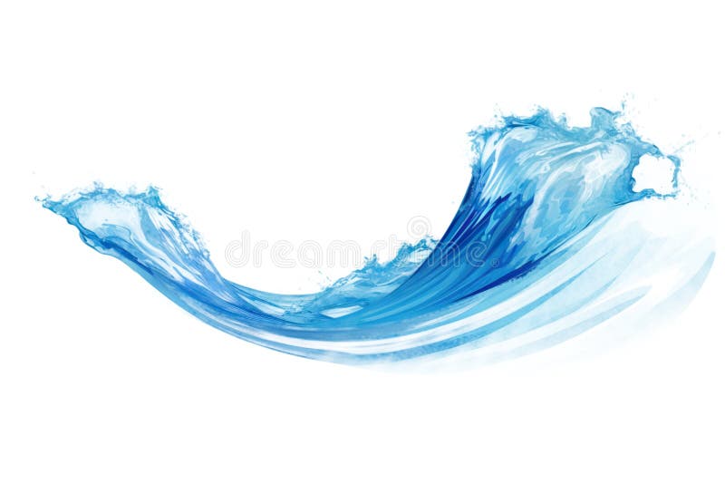 Beautiful Water Splash in Wave Shape Isolated on White Background Stock ...