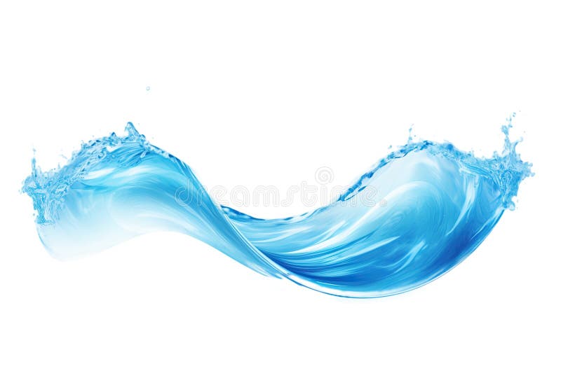Beautiful Water Splash in Wave Shape Isolated on White Background Stock ...