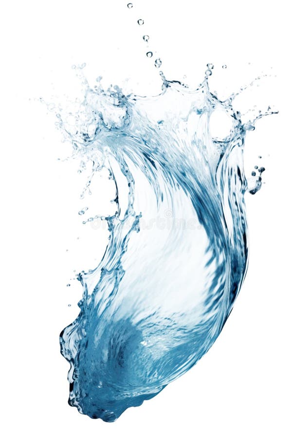 Beautiful Water Splash in Wave Shape Isolated on White Background Stock ...