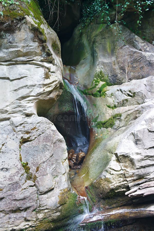 Beautiful Water Stream Flows from Mountain Cave Stock Photo - Image of ...