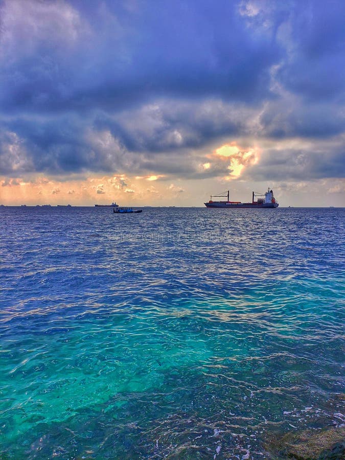 Beautiful Water View from Artificial Beach MalÃ© Stock Image - Image of ...