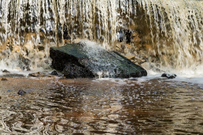 Beautiful Water Waterfall with Rock Stock Photo - Image of flowing ...