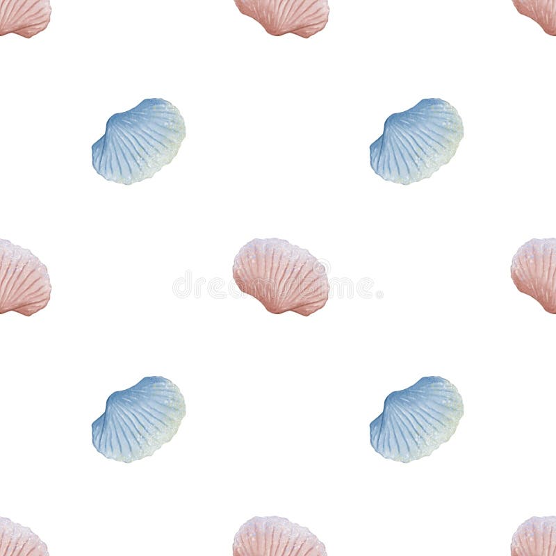 Seamless Watercolor Shell Pattern for Textile and Wrapping Paper Design ...