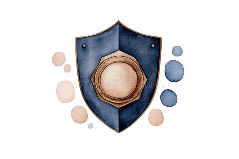 A Beautiful Watercolor Shield Design Perfect for Logos Illustrations or ...