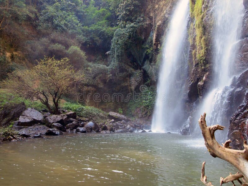 Beautiful waterfall stock photo. Image of nature, peaceful - 142756646