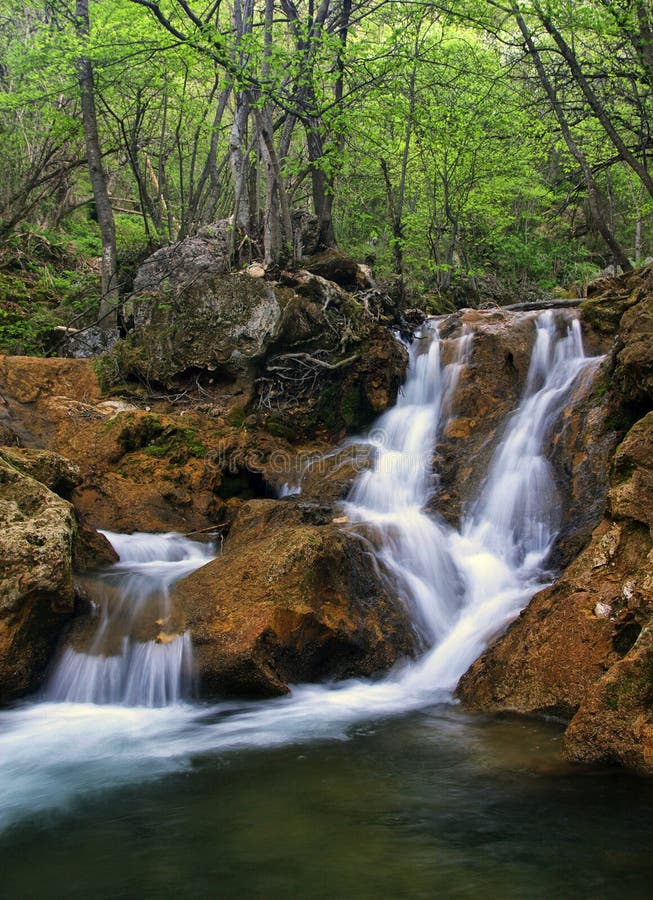 Beautiful waterfall stock image. Image of relaxation - 24528783