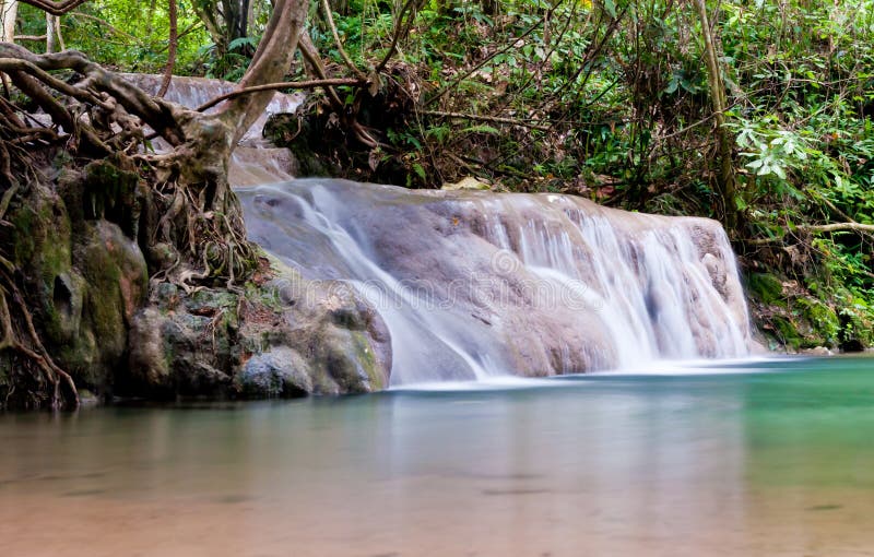 Beautiful waterfall. stock image. Image of beautiful - 25991015