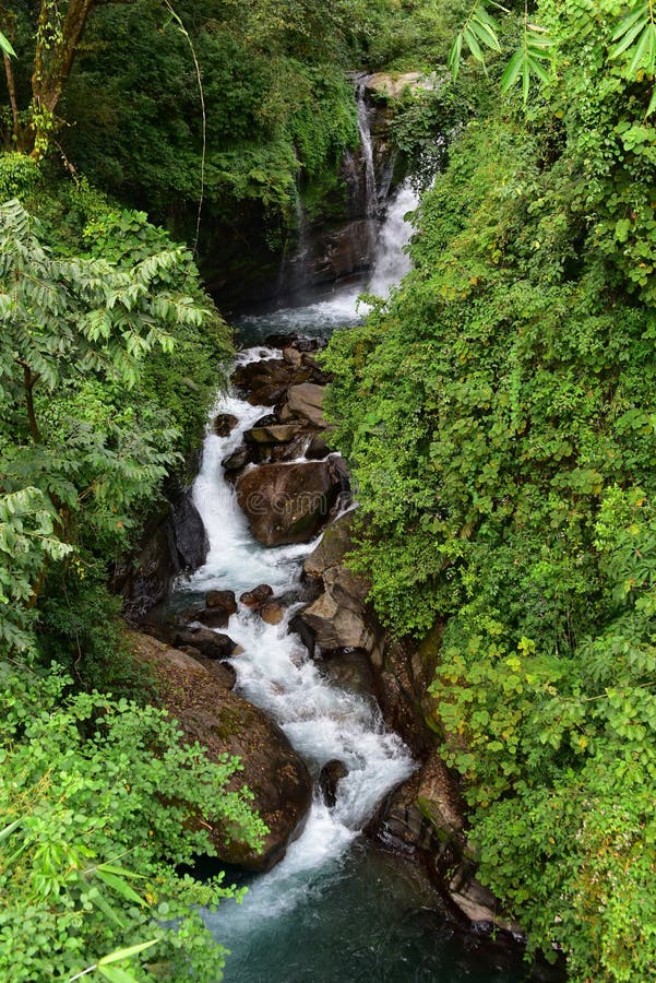 Beautiful Waterfall Along a Hiking Track in Nepal Stock Image - Image ...