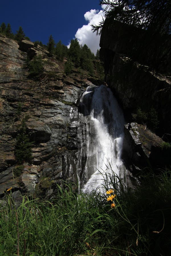 Alpine waterfall stock photo. Image of travel, mountain - 101079154
