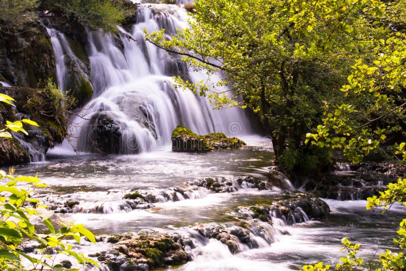 Beautiful waterfall stock photo. Image of cool, fresh - 153586034