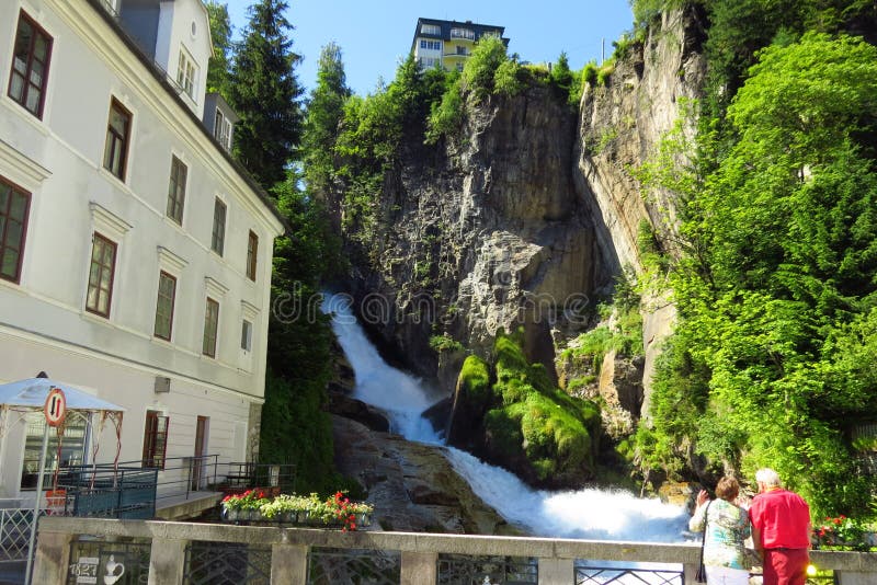 Beautiful Waterfall Bad Gastein Editorial Stock Image - Image of ...