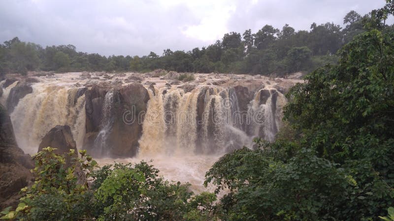 Beautiful Waterfall and Deep Forest in Western Side of India. Stock ...