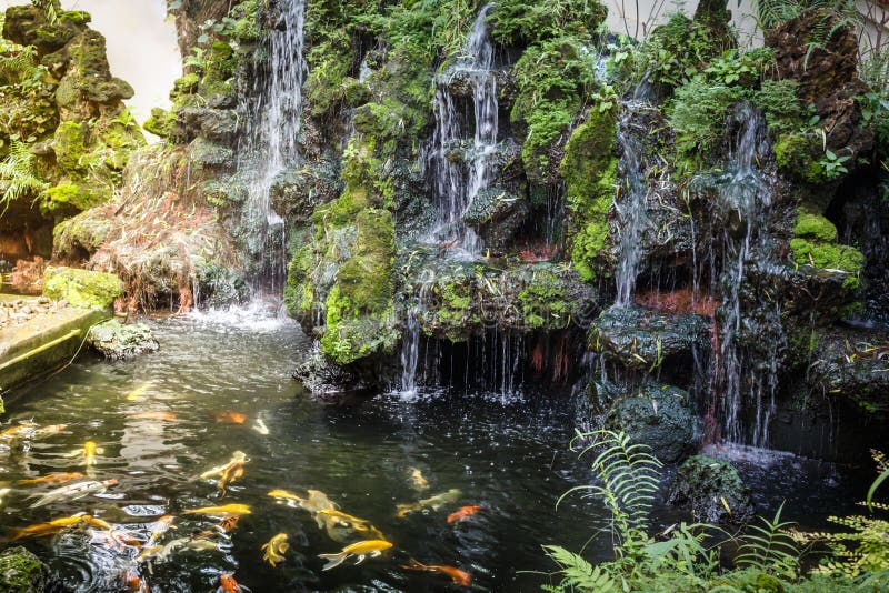 Beautiful Waterfall Falling Over Rocks Stock Photo - Image of cataract ...