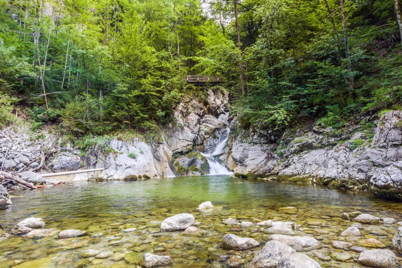 Beautiful Waterfall Flowing from the Source of the River. Stock Image ...