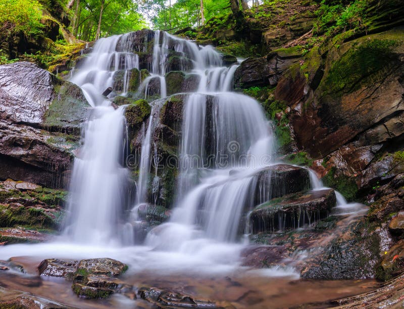 Beautiful Waterfall in the Forest Stock Photo - Image of power, lush ...