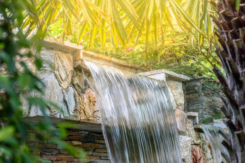 Beautiful Waterfall in Garden Stock Photo - Image of landscape, lapping ...