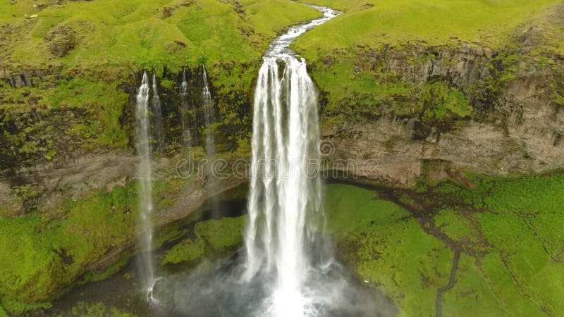 Beautiful Waterfall from a Great Height, Sheer Cliff Stock Image ...