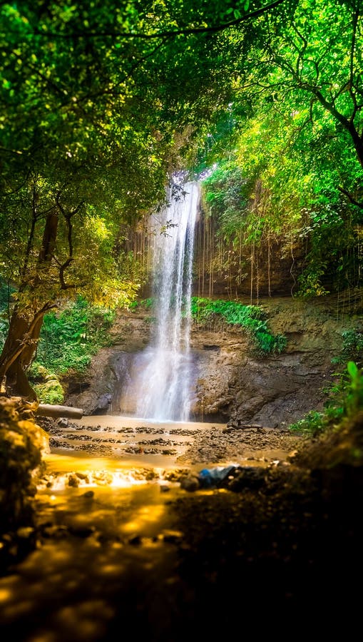 Beautiful Waterfall in a Hidden Place Stock Photo - Image of beautiful ...