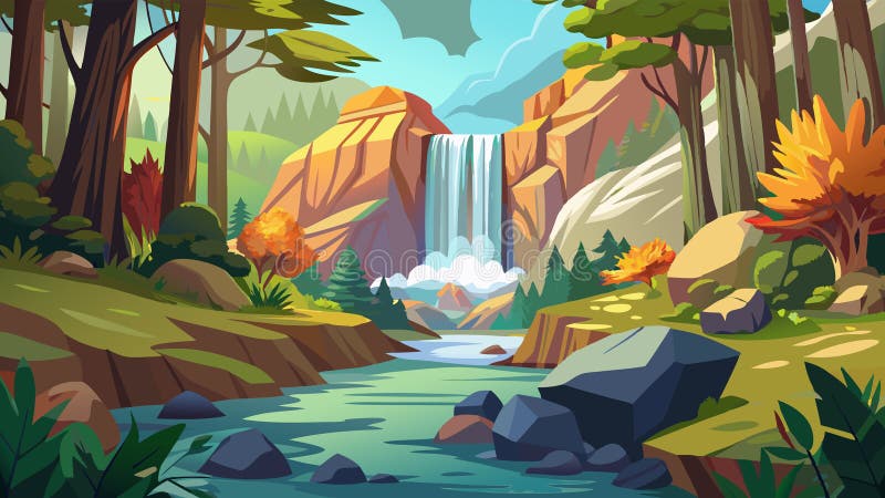 Jungle Background Vector 8 Bit Pixel Jungle Forest Landscape, AI...