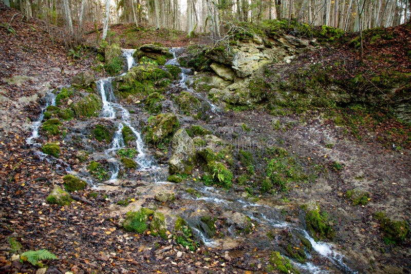 A Beautiful Waterfall with Many Sources Stock Image - Image of fall ...