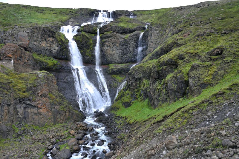Beautiful Waterfall Over Natural Rocks Stock Image - Image of rocks ...