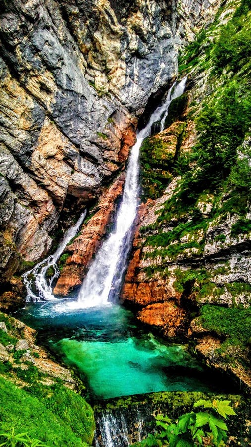 Waterfall over rocks stock photo. Image of fall, peaceful - 22066128