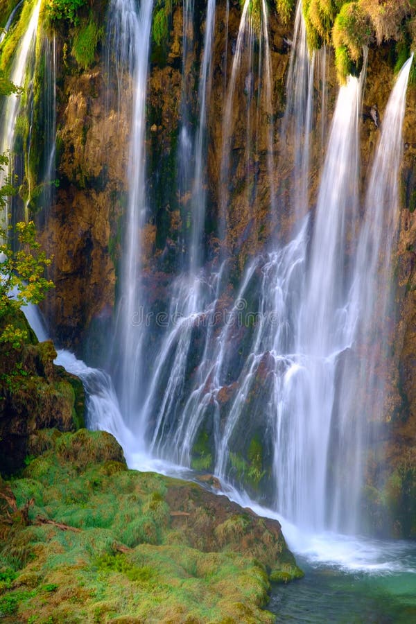Beautiful Waterfall at Plitvice National Park Stock Photo - Image of ...