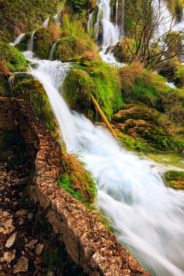 Beautiful Waterfall at Plitvice National Park Stock Image - Image of ...