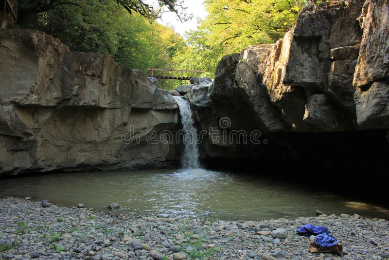 A Beautiful Waterfall with Beautiful Rocks Stock Photo - Image of trees ...
