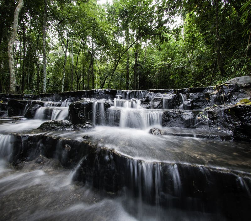 A Beautiful Waterfall Shot with a Slow Exposure Stock Image - Image of ...