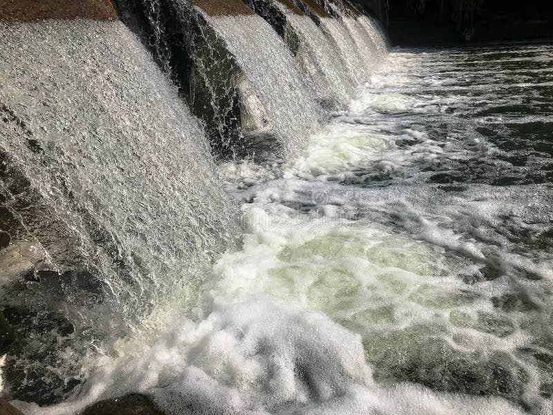 Beautiful Waterfall Falling into the Sea. Big Waterfall Stock Image ...