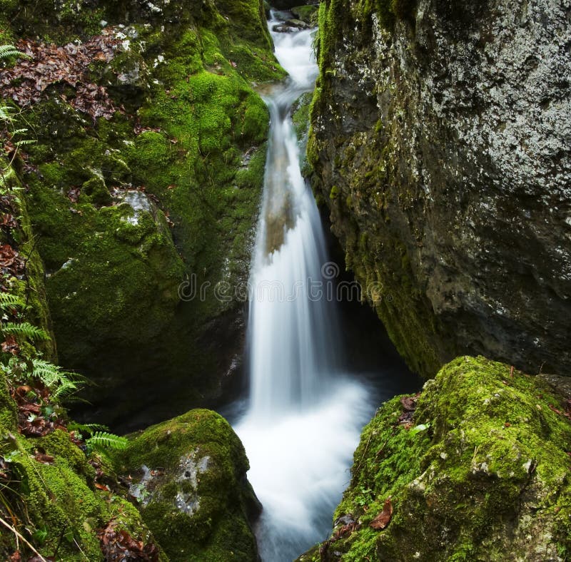 Beautiful waterfall stock photo. Image of creek, moment - 54159512