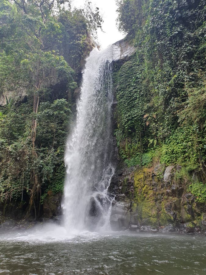 Beautiful Waterfall Splashing Water Down Stock Photo - Image of rapid ...