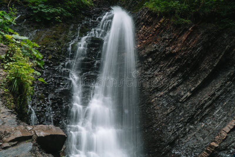 Beautiful Waterfall in Summer. a Fast Waterfall Stock Image - Image of ...