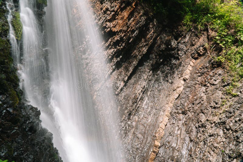 Beautiful Waterfall in Summer. a Fast Waterfall Stock Image - Image of ...