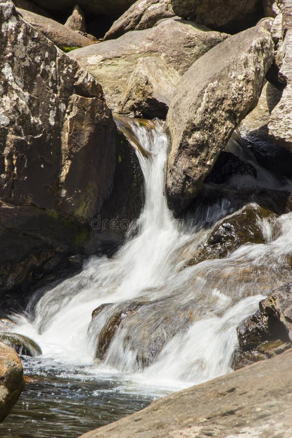 Beautiful Waterfall in Sunny Day Stock Photo - Image of green ...
